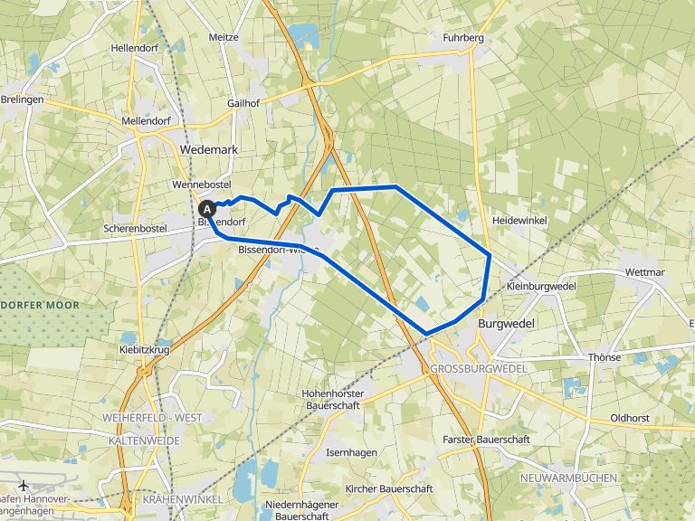 Kleinburgwedel Wietze - Würmsee - Großburgwedel - Bissendorf Wietze ...